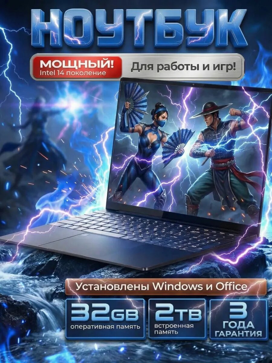 Ноутбук Intel Core i9-13900HX, 32GB RAM, 2048GB SSD, 2026 + Office