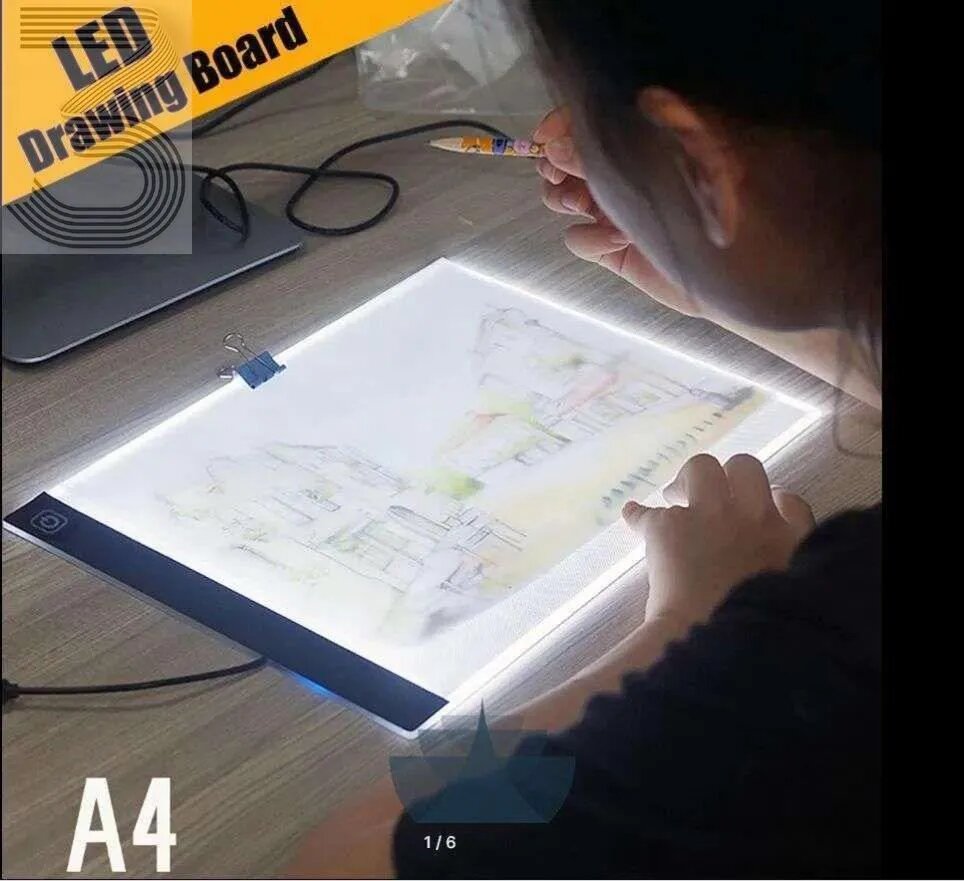 Проектор для рисования XL A4 LED Drawing Board Акриловый световой планшет для рисования, детский аниматор, инструмент для взрослых художников