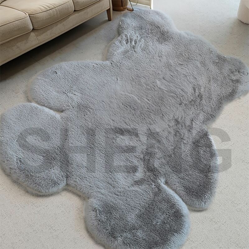 Ковер в форме медведя, мягкий материал из искусственного меха кролика, приятный на ощупь, может быть использован для украшения спальни гостиной детской комнаты 120x160CM