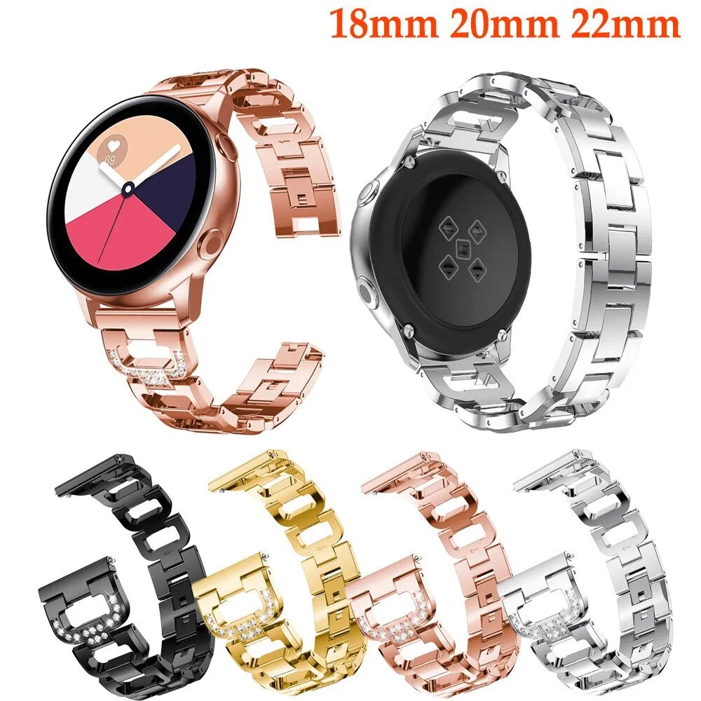 Браслет для часов Нержавеющая сталь 18мм Золотой для Smart Watch
