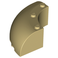 Brick, Round Corner 6 x 6 x 2 87559 Tan U