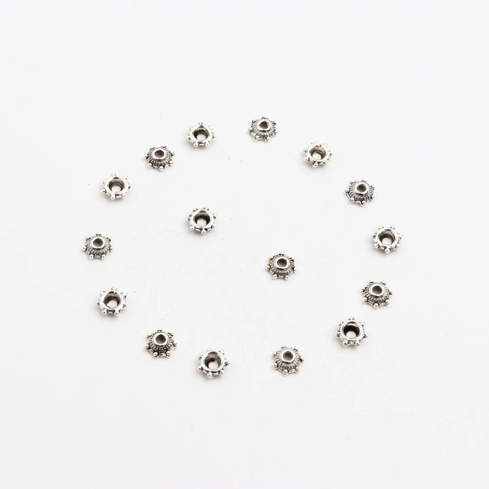 Колпачки для бусин, Antique silver, 50 шт.