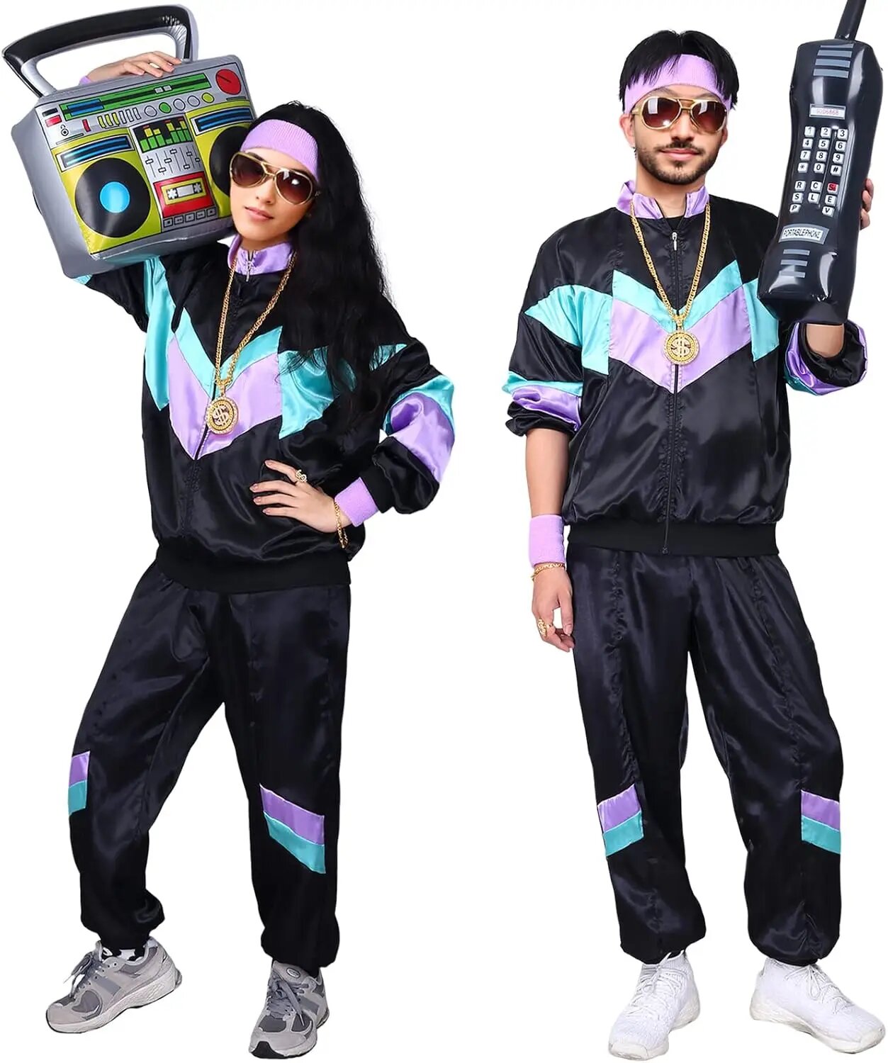 Костюм Kicpot 80-х из полиэстера M, Черный, black