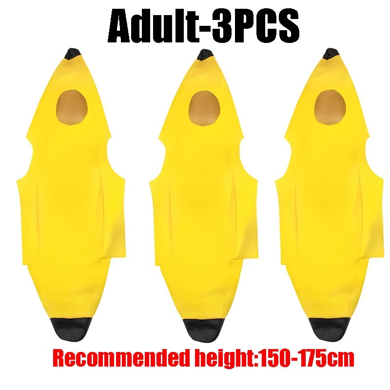 Карнавальный костюм Банана из полиэстера Желтый, Adult-3PCS