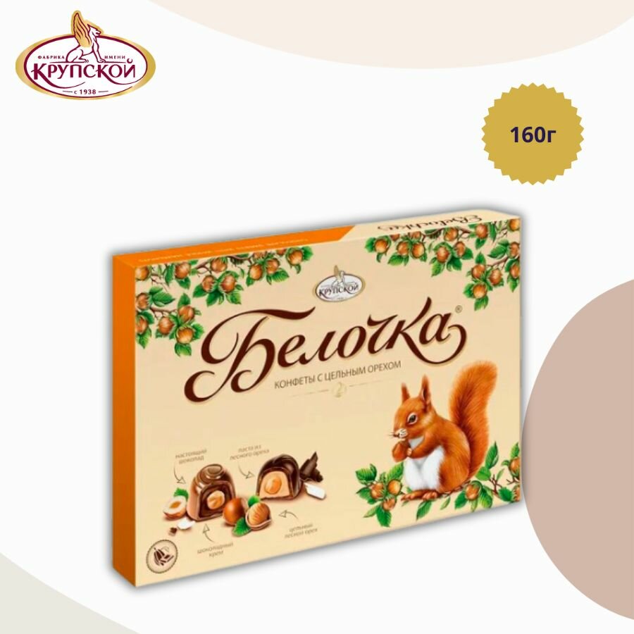 Набор конфет Белочка с Цельным Фундуком ХК 160г
