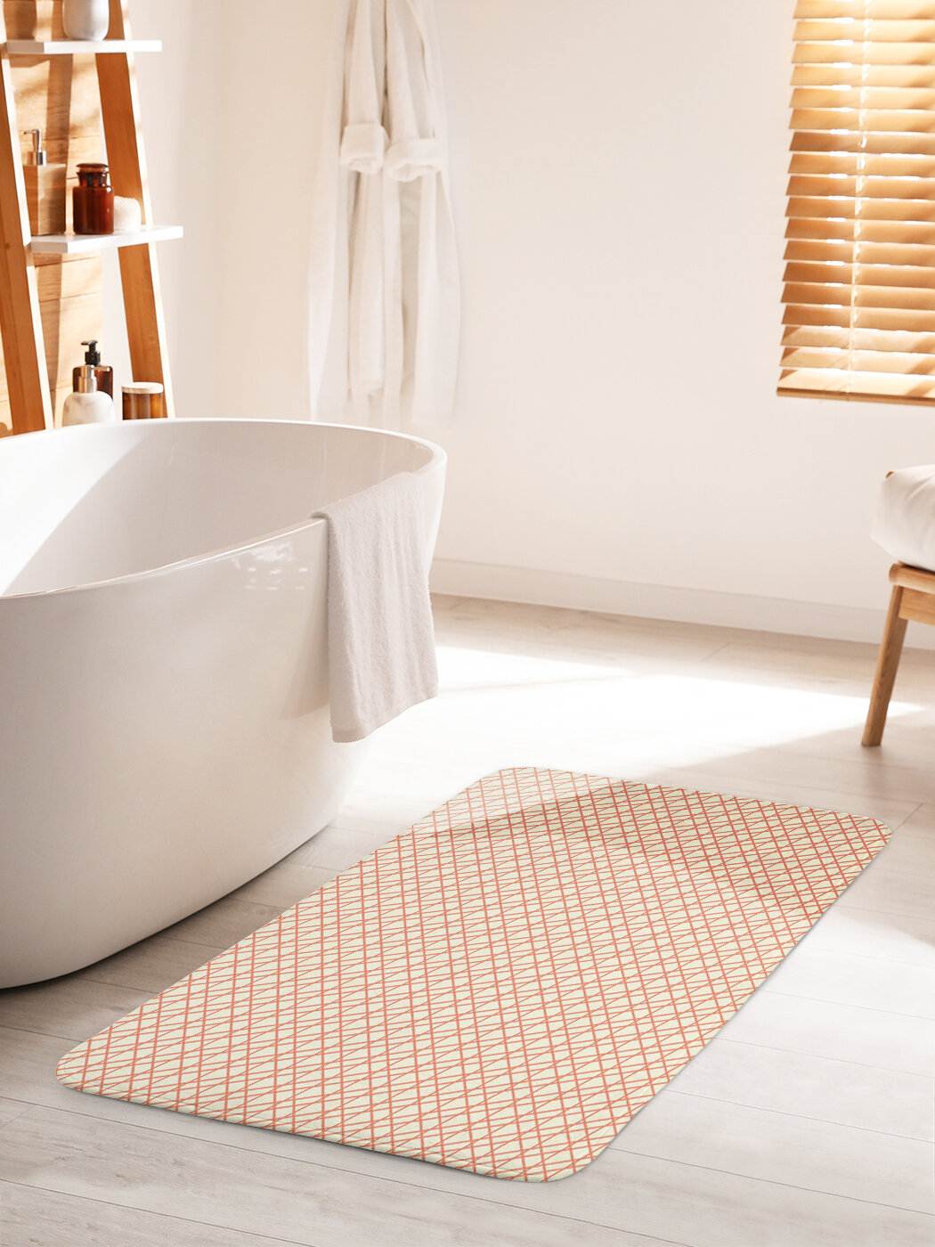 Коврик для ванной комнаты и туалета противоскользящий "Плотная сетка" 60х100 см, JoyArty