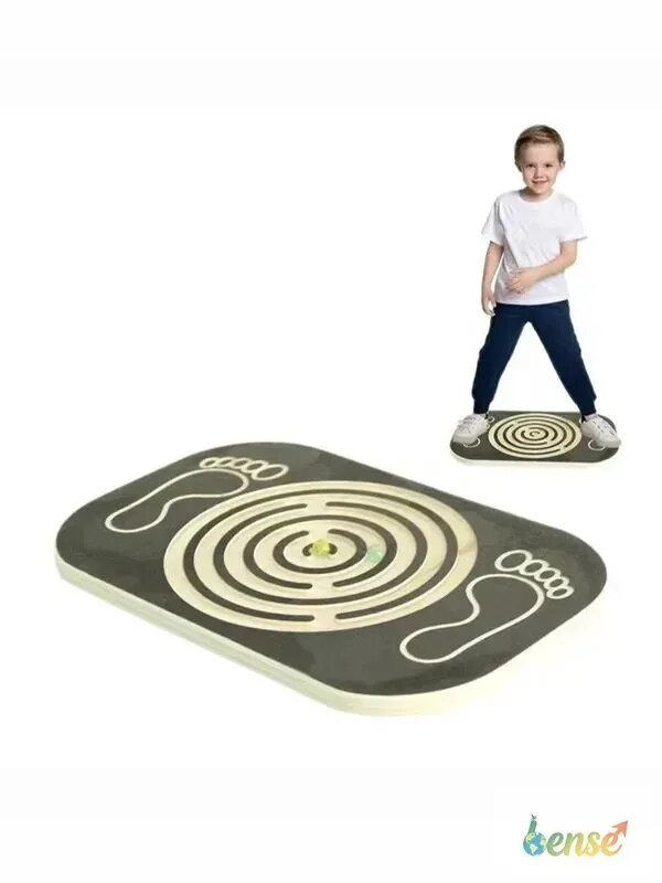 Балансир спортивный деревянный для детей, 45х30 см с лабиринтом