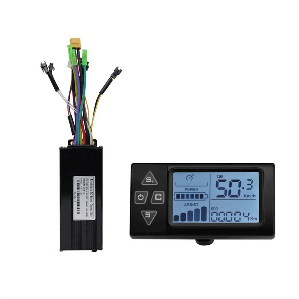 Контроллер привода бесщеточного двигателя 36 В 48 В 30 А 750 Вт 1000 Вт S861 с цветным ЖК-дисплеем для ремонта электровелосипедов и скутеров.