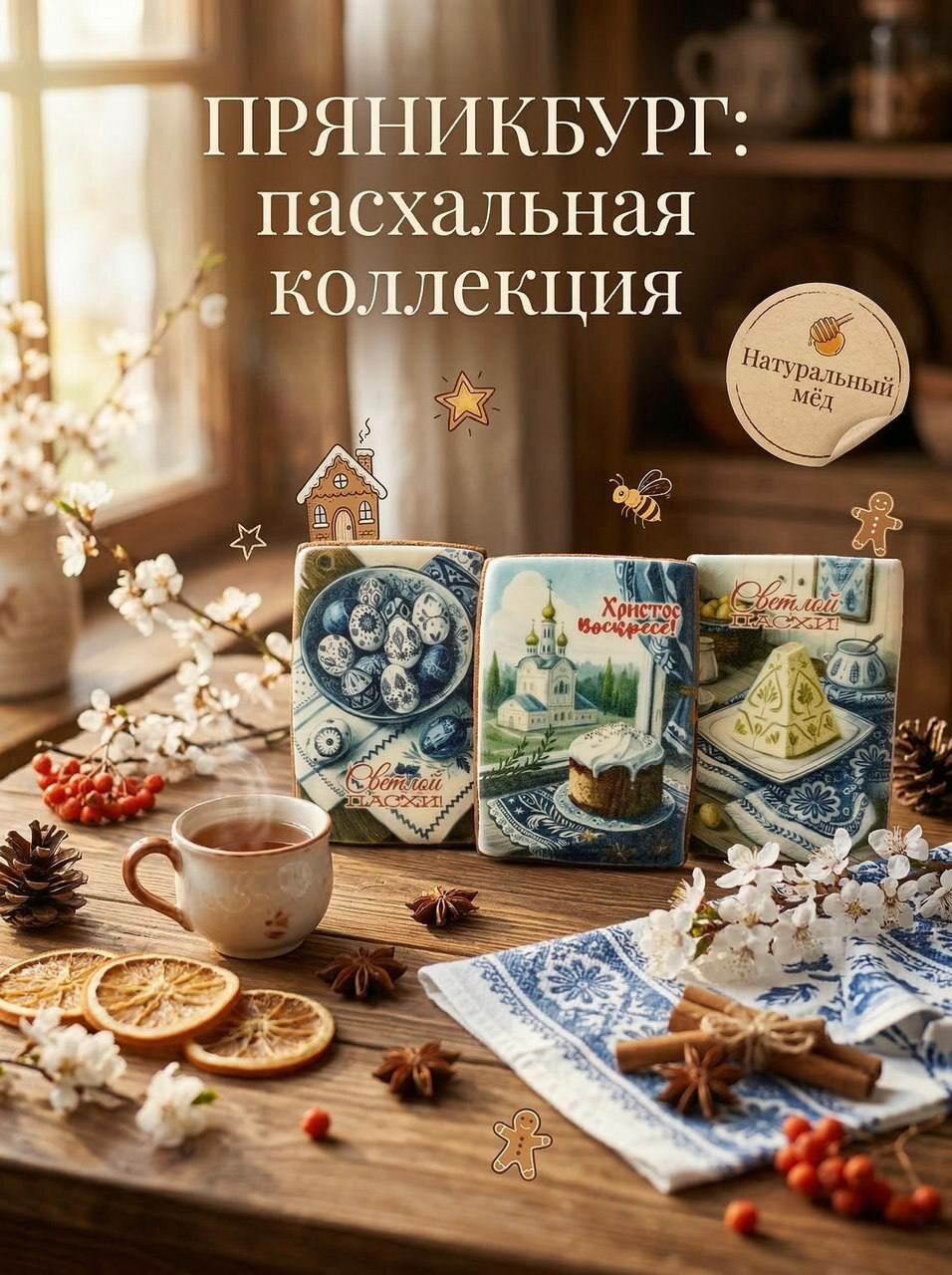 Набор медово-имбирных пряников "Пасхальная коллекция"