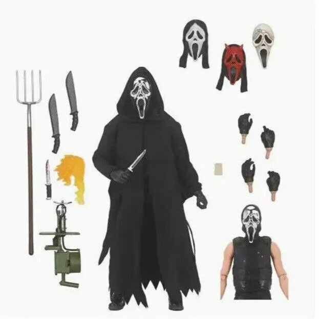 NECA 23 см Фигурка Гримасничающая Маска, Коллекционная Игрушка Ужасов