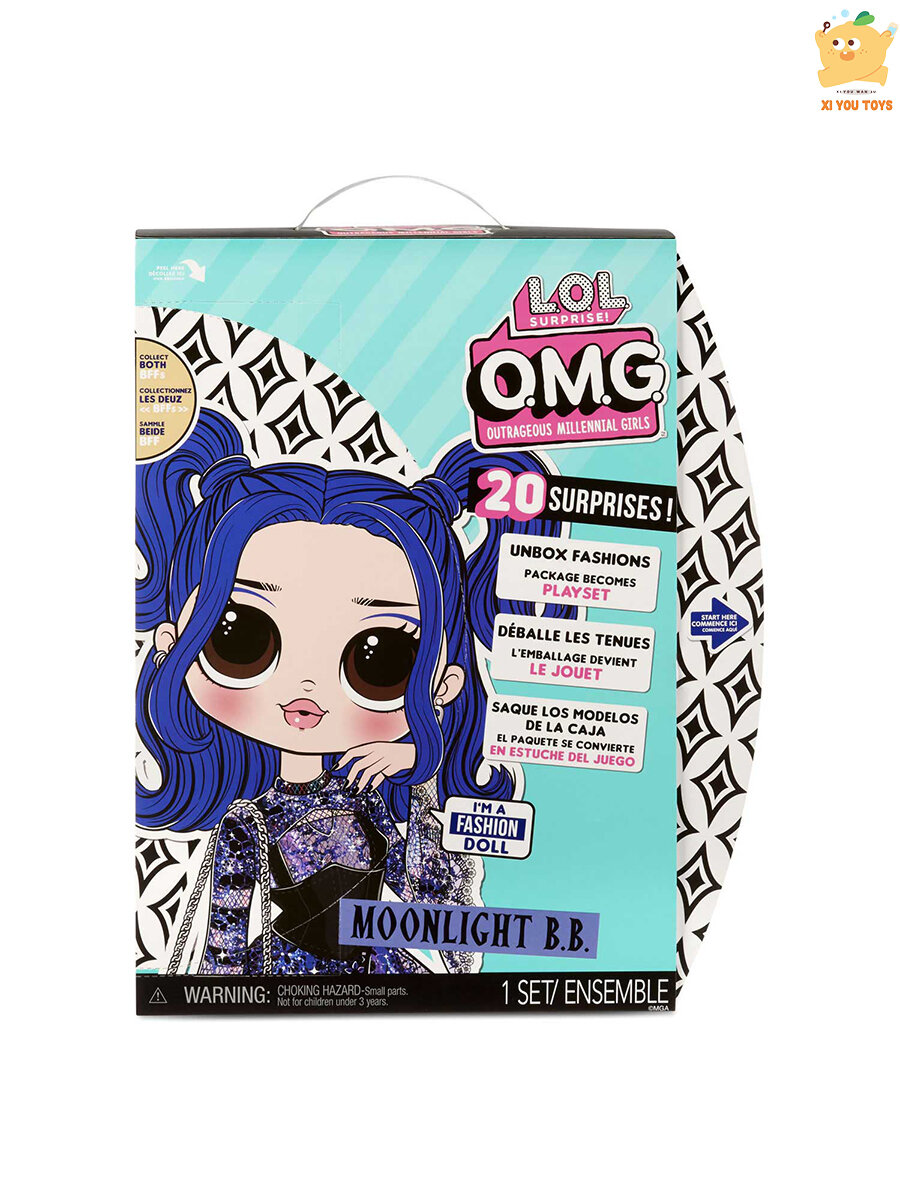 MGA L.O.L. Surprise! OMG Moonlight B.B. / ЛОЛ Сюрприз, Moonlight B B Модная Кукла - Набор Кукол-наряжалок С 20 Сюрпризами Для Девочек И Детей От 4 Лет