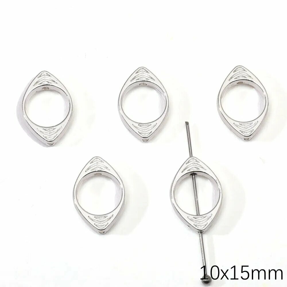 Сплав серебряного покрытия DIY бисеры 16x14mm с диаметром примерно 1,5 мм