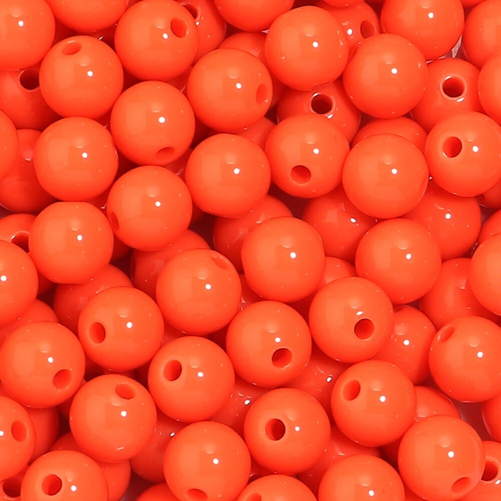 Акриловые круглые бусины Louleur 6-20 мм Оранжевый, 10mm 100pcs, orange