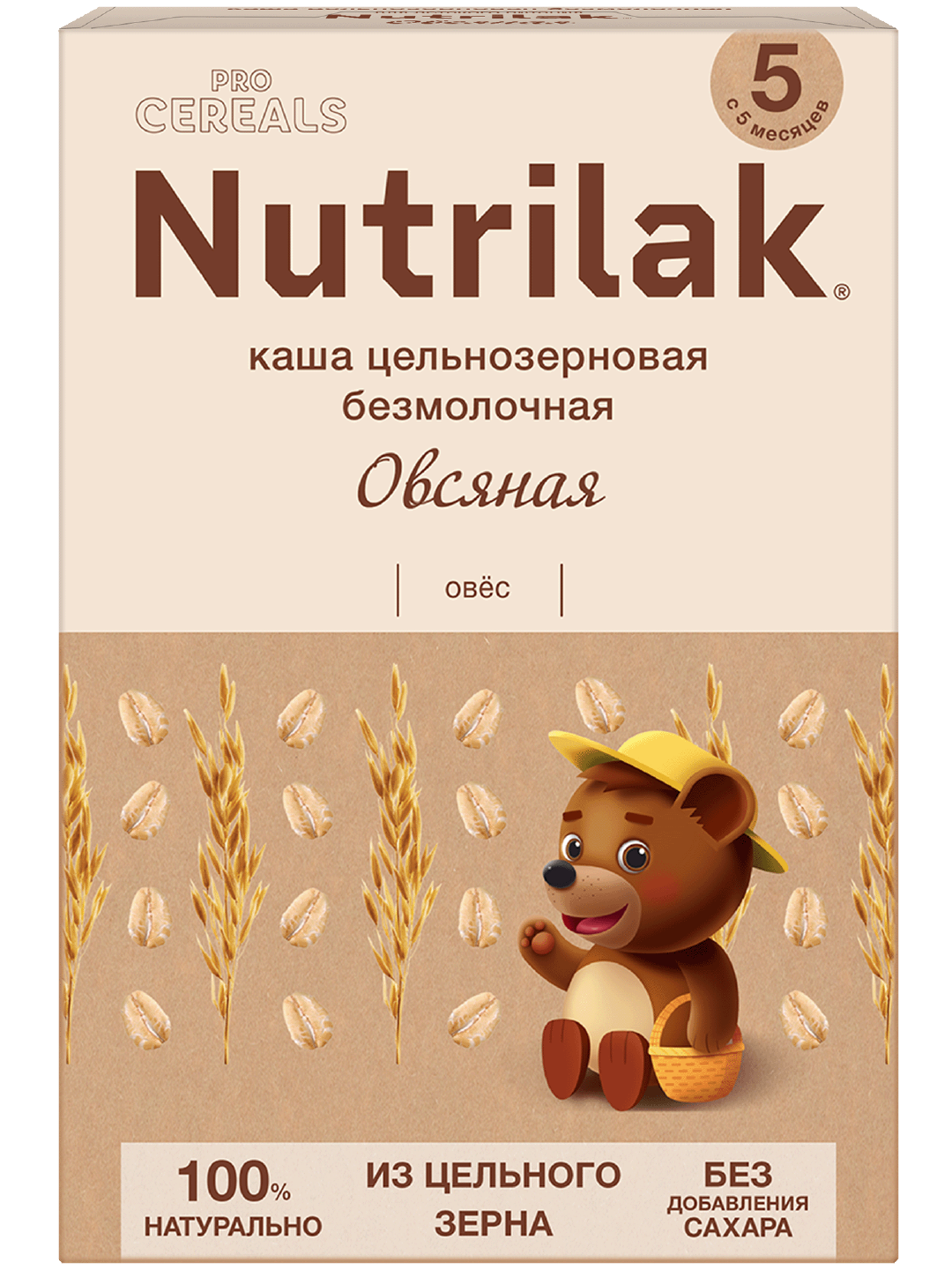 Детская каша Nutrilak безмолочная овсяная, без сахара, с 6 месяцев, 200г