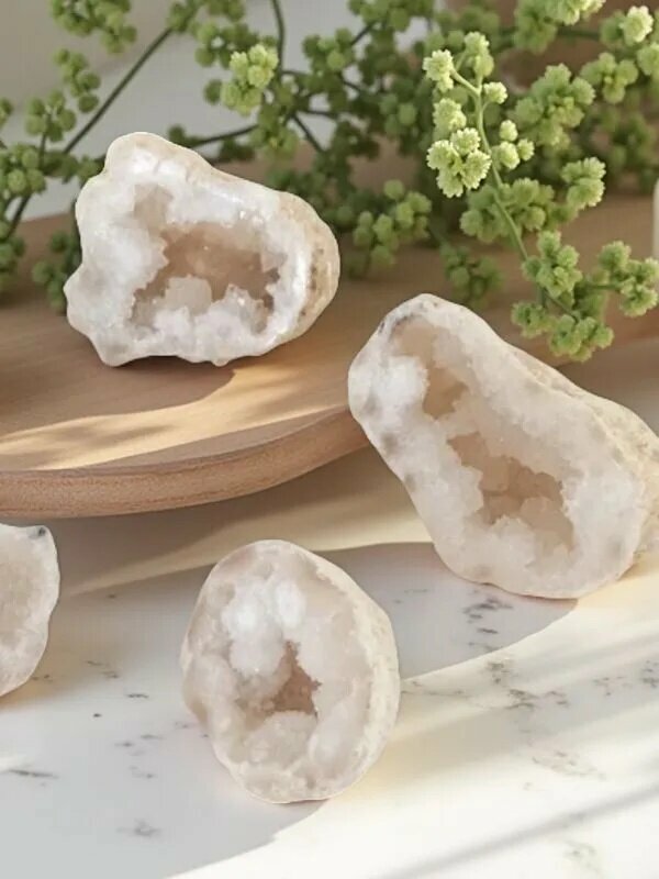 Натуральная жеода горного хрусталя 4-5cm белый кристаллический грот для очистки энергии