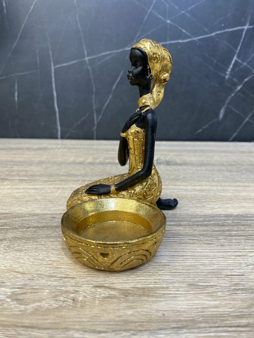 Статуэтка Африканка Casaentera CE12-10686595 золото/черный 125х95х140h