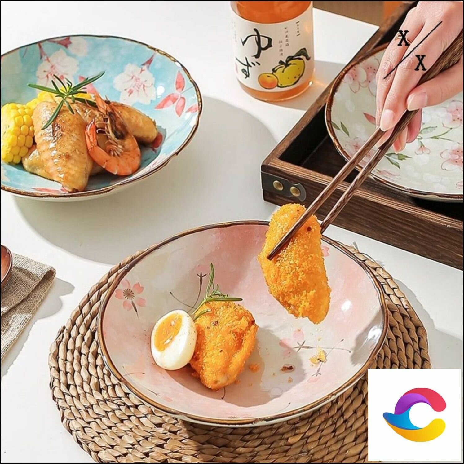 Керамические обеденные тарелки 2 шт, диаметр 18.8 см универсальные и прочные для микроволновки, духовки и посудомоечной машины