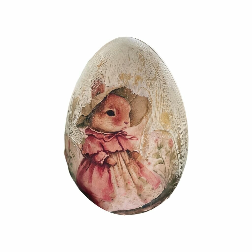 Пасхальное яйцо в стиле Ретро С Кроликом-A