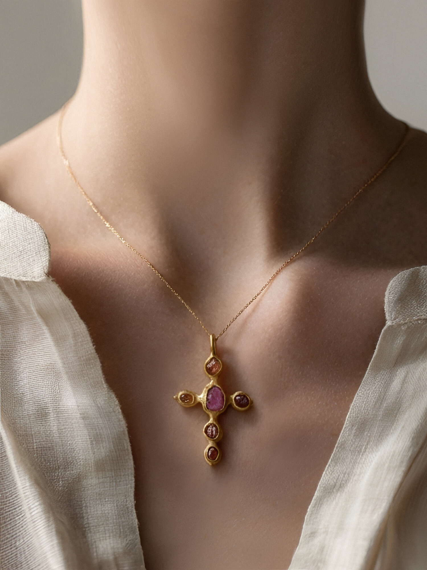 Подвеска, серебро, 925 проба, золочение, гранат