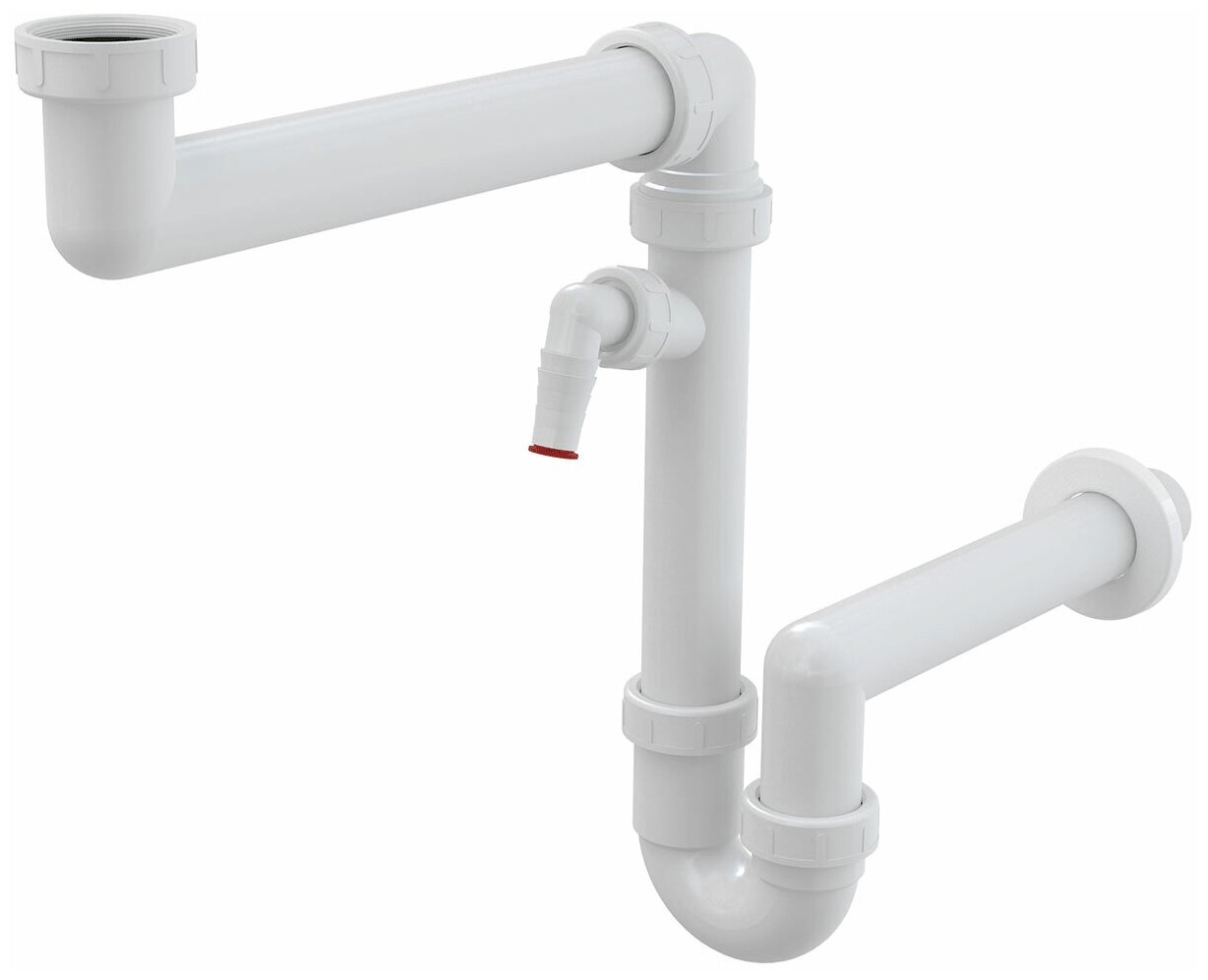 Alca Plast A872p Сифон для мойки экономящий пространство со штуцером 00049593 .