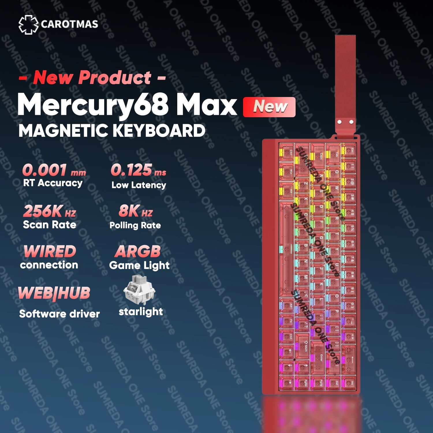 SUMREDA Carotmas Mercury68 Max механическая клавиатура Mercury68 Max Red