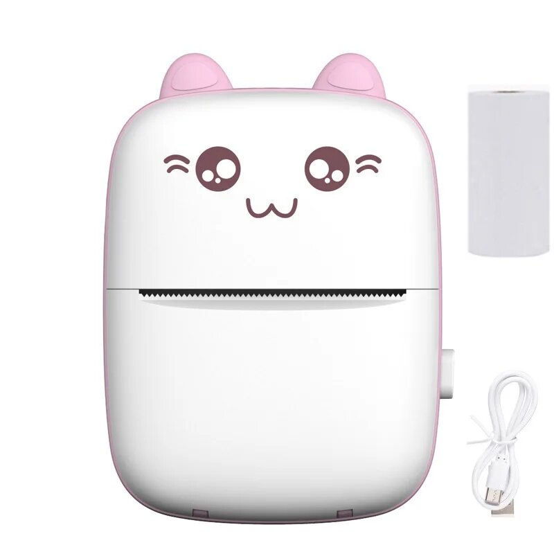 Мини-принтер Bluetooth без чернил Белый, C9-Pink
