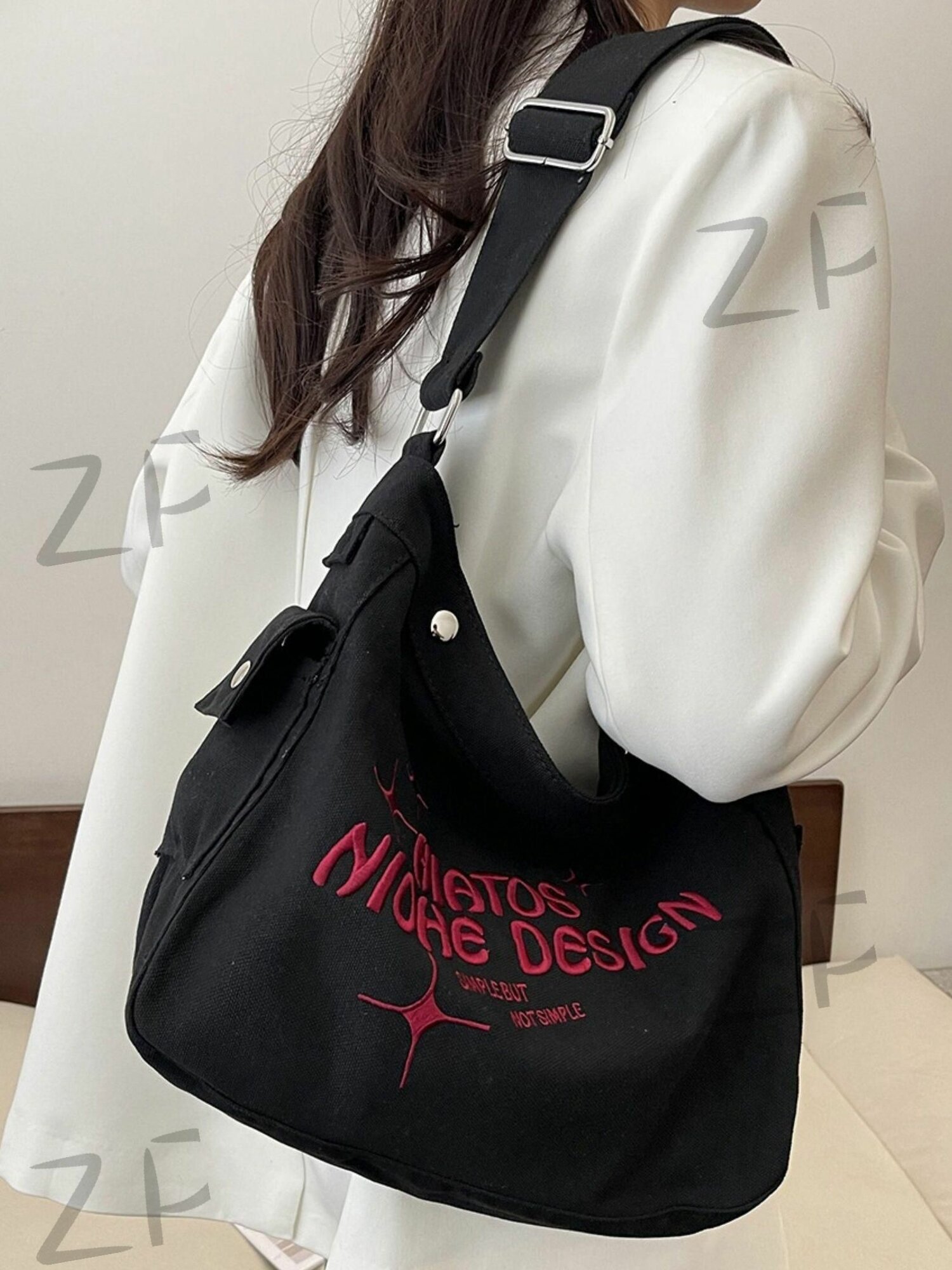 Сумка школьная подростковая почтальонка через плечо большая шоппер для подростка тканевая y2k