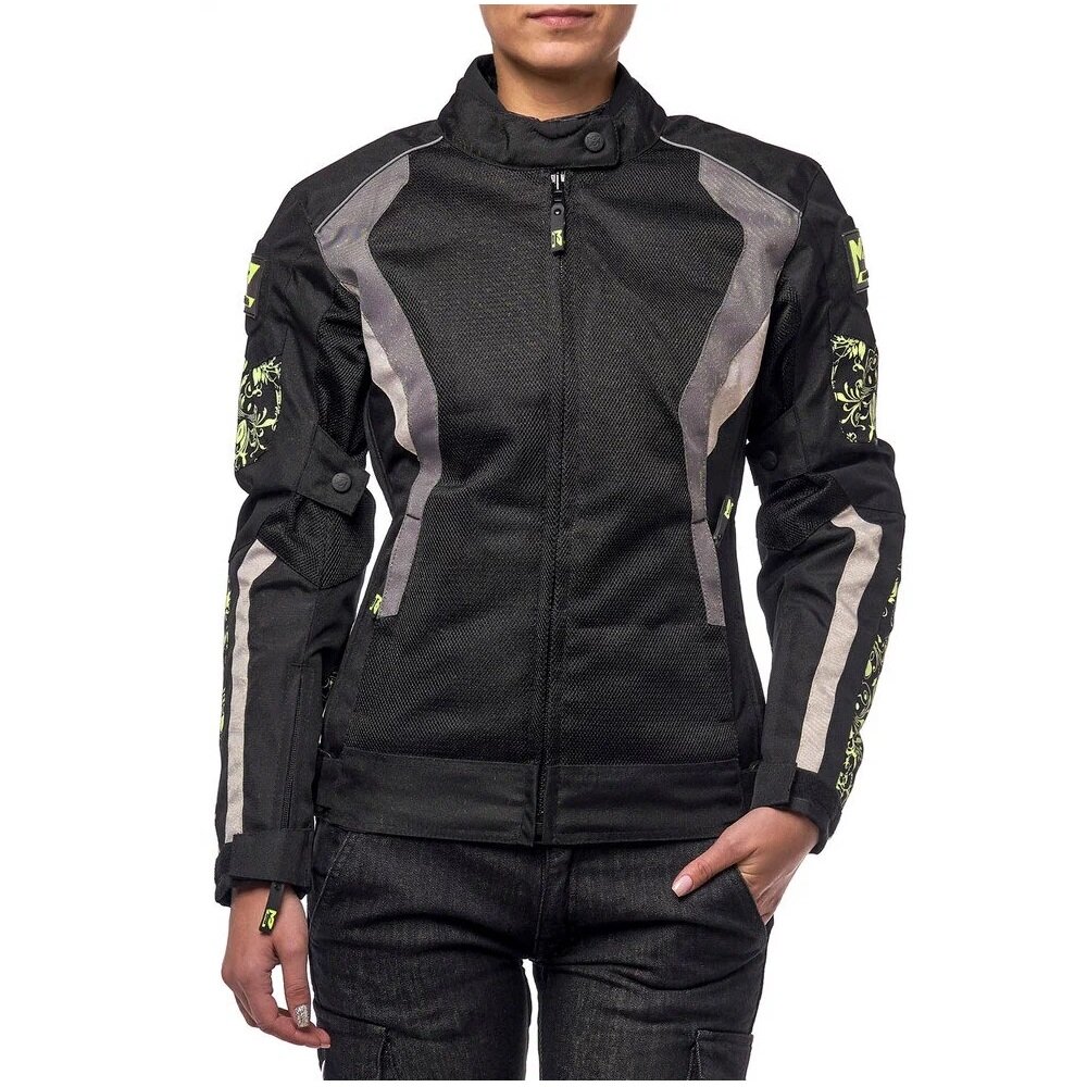 Мотокуртка Moteq Roxy женская green. XXS. Черный-зеленый