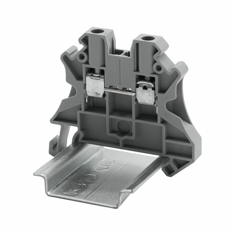 Клемма проходная винтовой зажим; 2 точки подключения; 2.5кв. мм сер. DKC TUR-2.5R