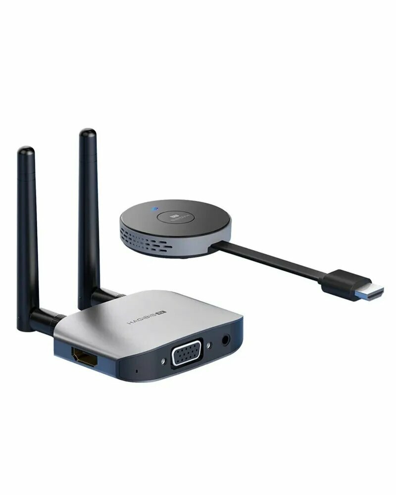 Hagibis XZ-G6W Беспроводной HDMI-удлинитель 1080p 60Hz HDMI+VGA, 50м, низкая задержка, Plug & Play