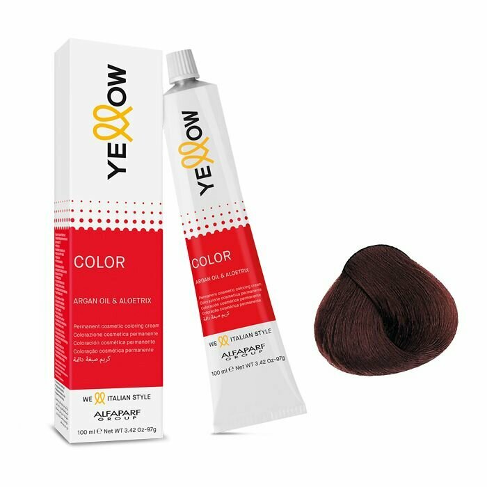 Краска для волос перманентная профессиональная YE COLOR 5.66S (светлый супер интенсивный красный коричневый), 100 мл 16891