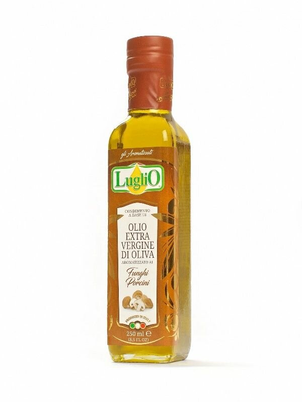 Масло LugliO оливковое Extra Vergine, ароматизированное белыми грибами (АА36) /стекло/ 0,25л