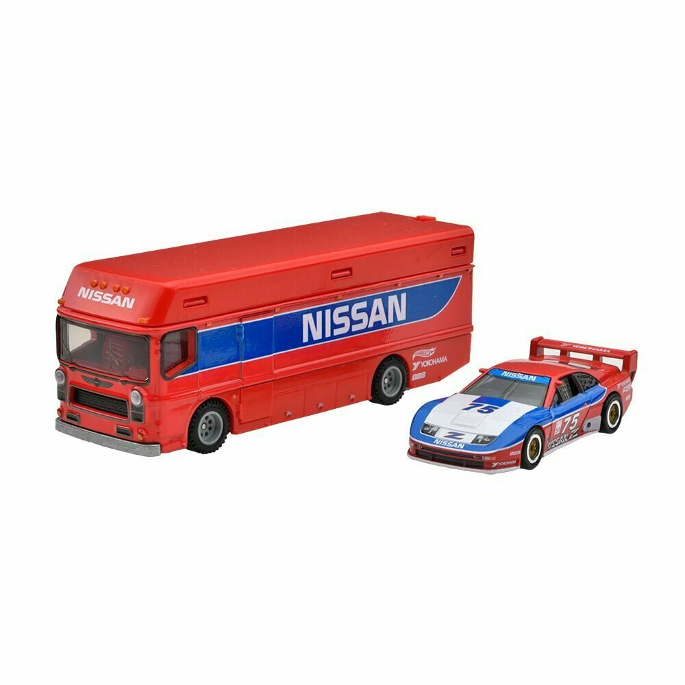 Машинка Hot Wheels Team Transport: Euro Hauler и Nissan 300ZX GTS в масштабе 1:64, коллекционный набор с транспортером
