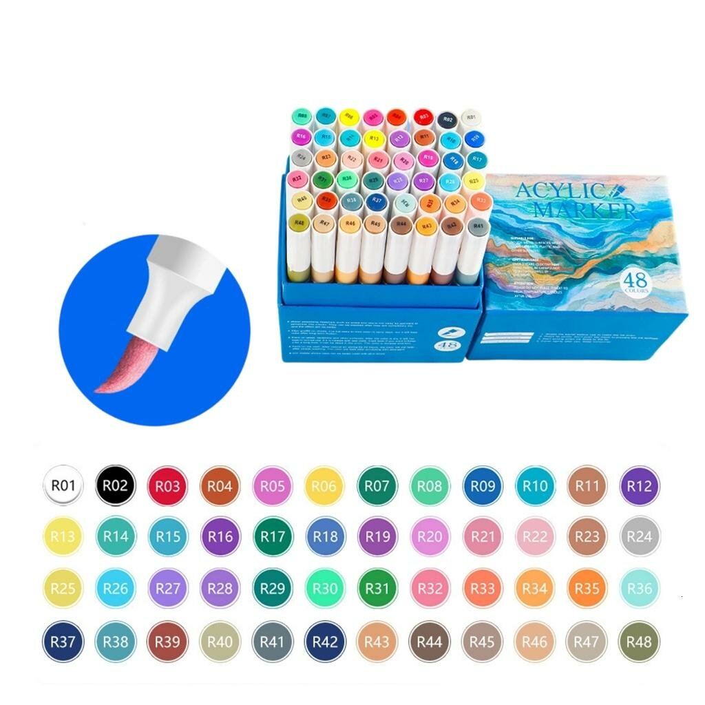 Акриловые маркеры, 48 Цветов /Коробка