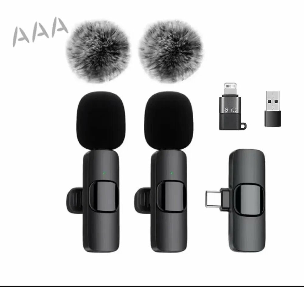 Микрофон для мобильного устройства микрофон петлиЧный беспроводной, айфон/айпад/андроид для подкастов, записи видео, кристально чистый звук O60N, черный матовый