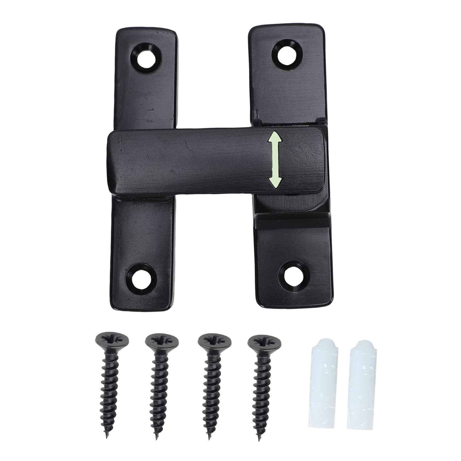 Замок-защелка для раздвижных дверей из цинкового сплава, открывающийся на 90 и 180 градусов, подходит для ванной, гаража, спальни, шкафа, сада, черный.