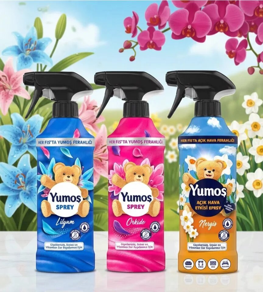 Yumos Home Спрей для дома и текстиля Орхидея 450 мл x1 Лилия 450 мл x1 Нергис 450 мл x1