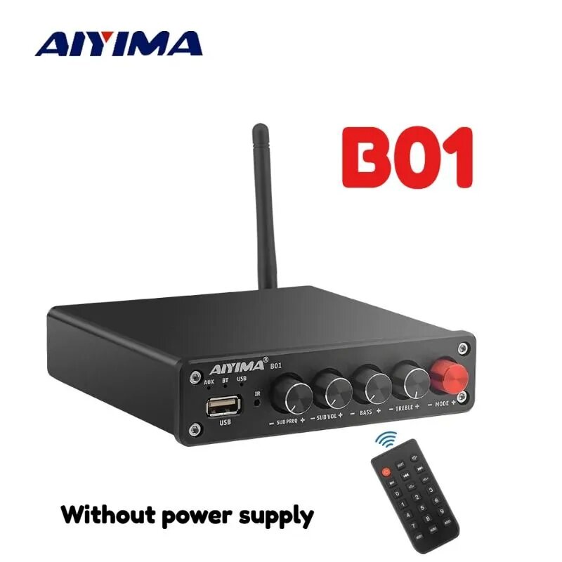 AIYIMA Audio B01Bluetooth TPA3116D2 Усилитель сабвуфера 100 Вт HiFi Стерео Цифровой 2,1 Класс D Усилитель низких и высоких частот для Домашнего кинотеатра