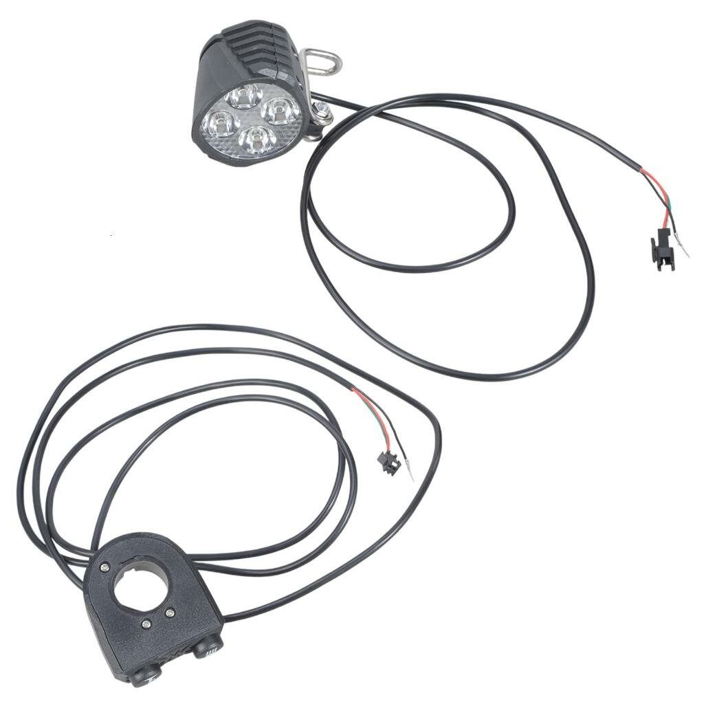 Передний LED-фонарь с клаксоном для электровелосипеда