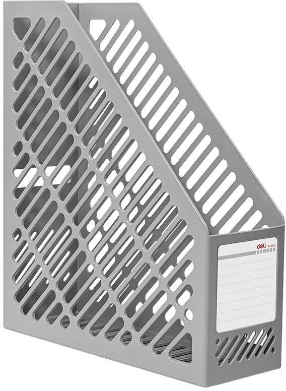 Лоток для бумаг Deli вертикальный, 1 отделение, серый, пластик (E9842 GREY)