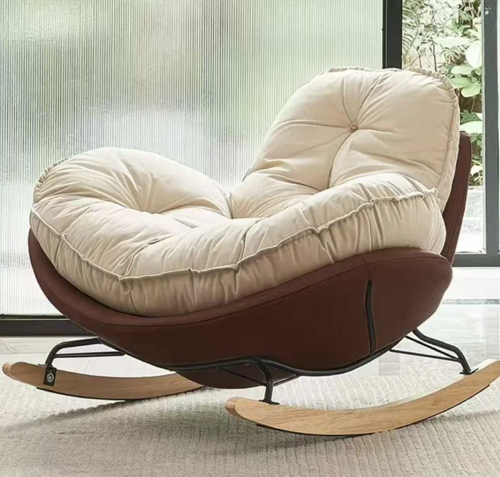 Ленивый диван-качалка в итальянском стиле, 105*65 см, коричневый