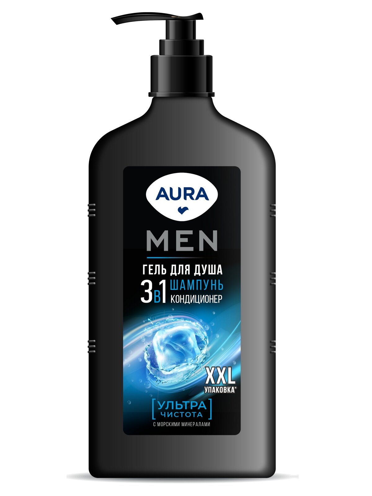 Гель для душа мужской Aura Men 3в1 Ультра Чистота, 750мл