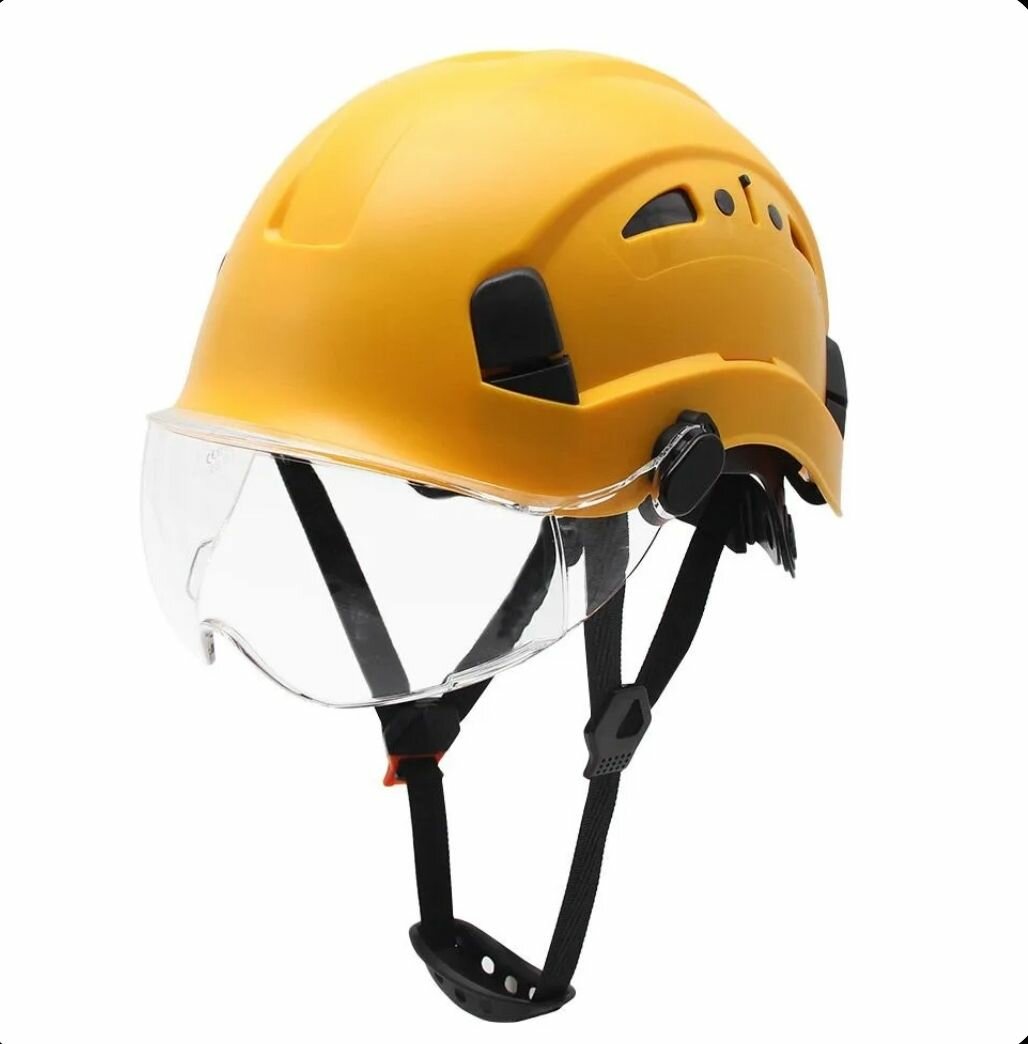 Каска , шлем с визиром для Туризма и Альпинизма. Желтый