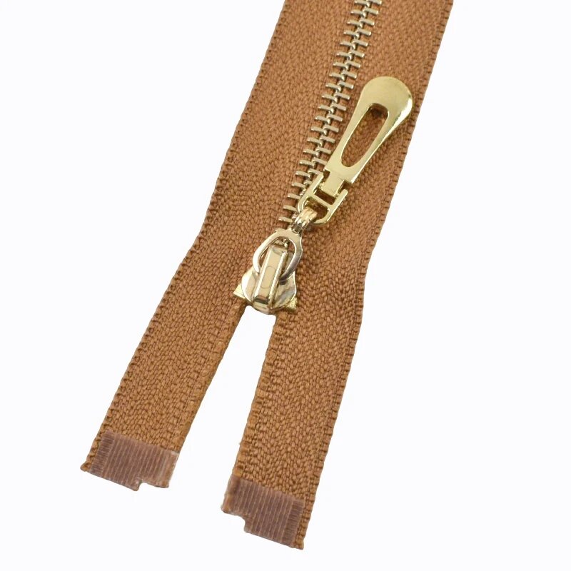 Meetee металлические молнии 15/18/20/25/30/40/50/60/70 см B260-BrownGold, CloseEnd-No3-25cm