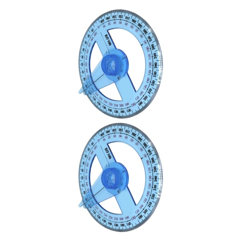 2 Шт 360 ° Пластиковый Транспортир Круговой Транспортир Измерительный Инструмент Прозрачный Транспортир Правило Математический Транспортир для Студента