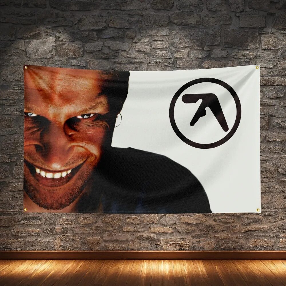 Aphex Twin Музыкальный баннер из полиэстера Черный, 150x240cm, FF0336