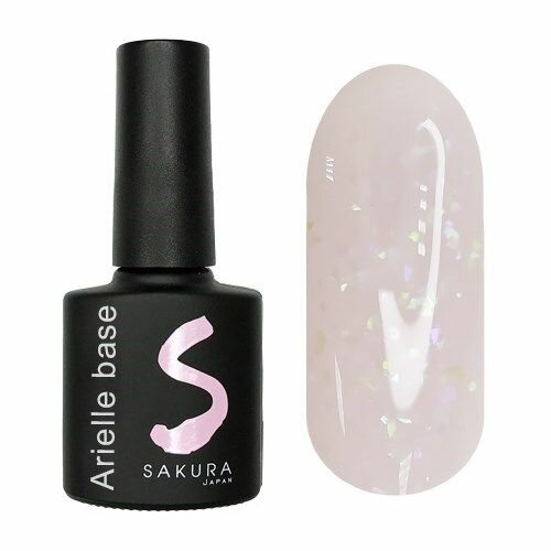 Камуфлирующая база для ногтей Sakura Arielle Base 2, с блестками, 8 мл
