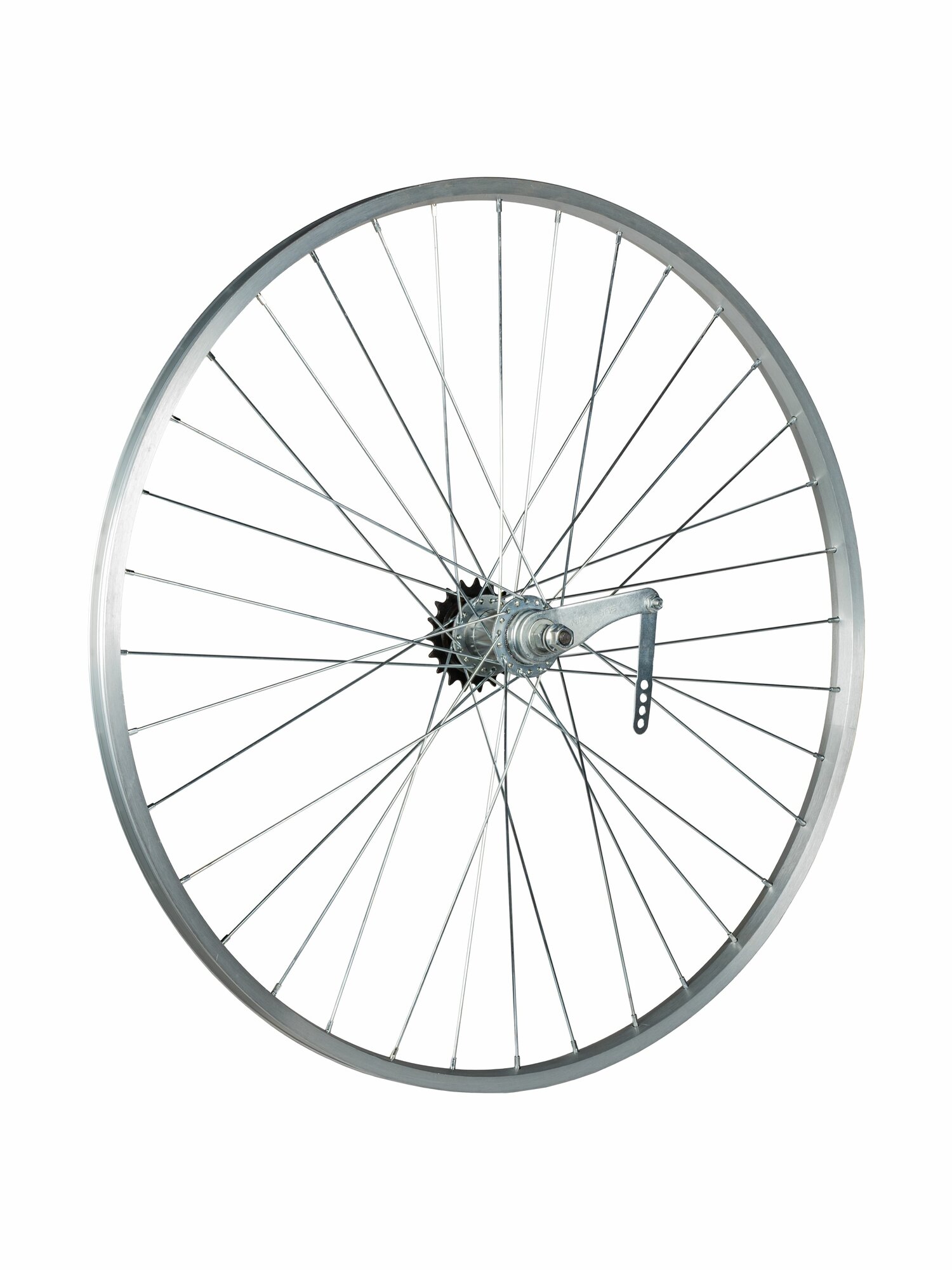Колесо велосипедное 28 дюймов заднее в сборе VelRosso одинарный алюминиевый обод, втулка 1 скоростная под гайку