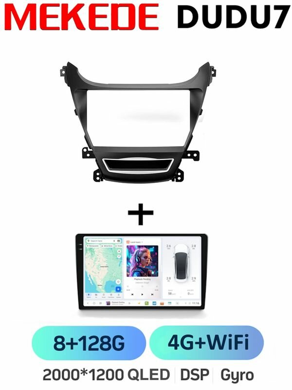 Магнитола 9" Mekede DUDU7 8/128 Gb для Hyundai Elantra 5 JK GD MD UD 2010-2016 F2 carpay Android