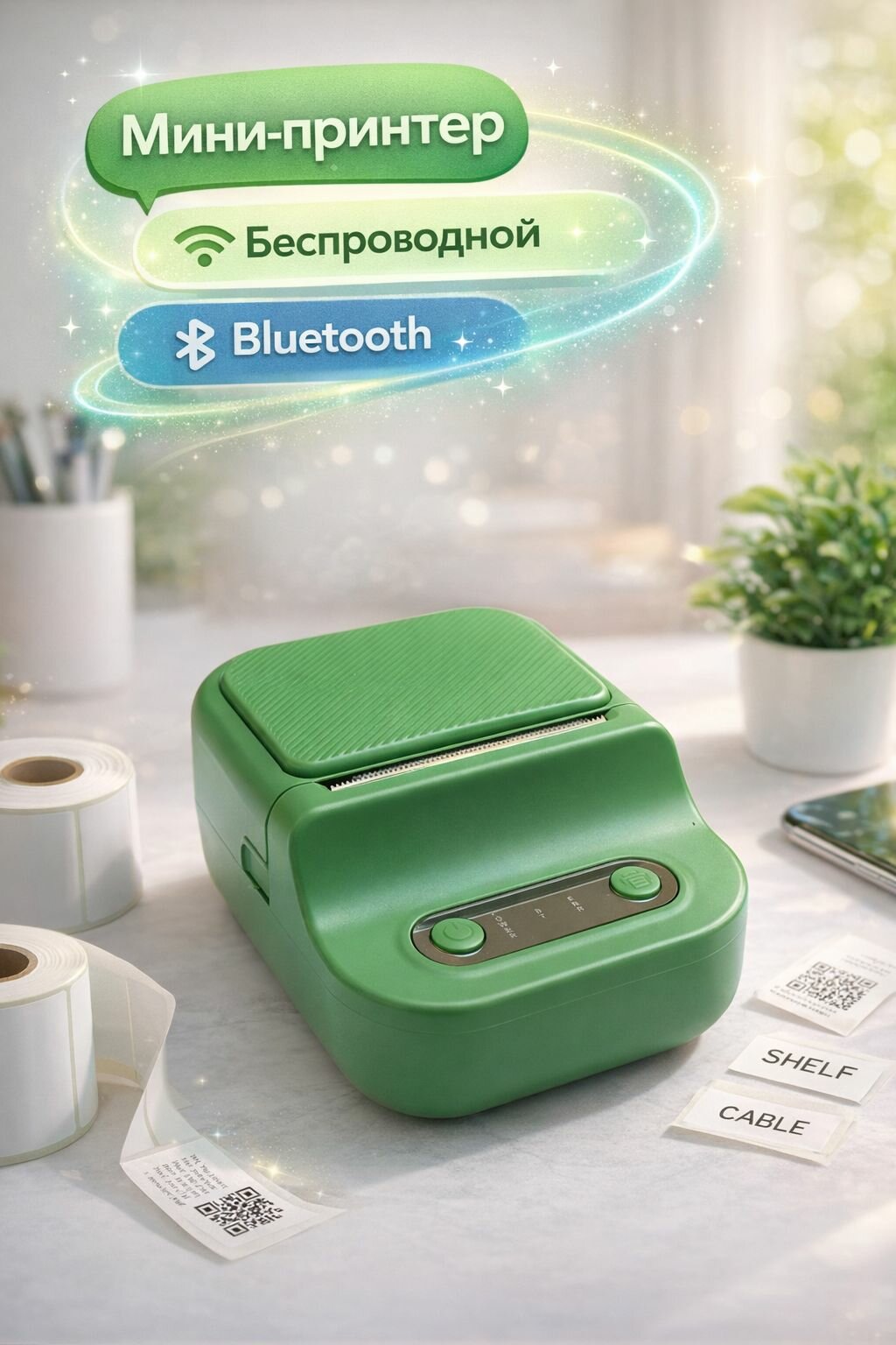Термо принтер для этикеток мини